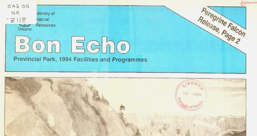 1994 Bon Echo Provincial Park Visitor Guide